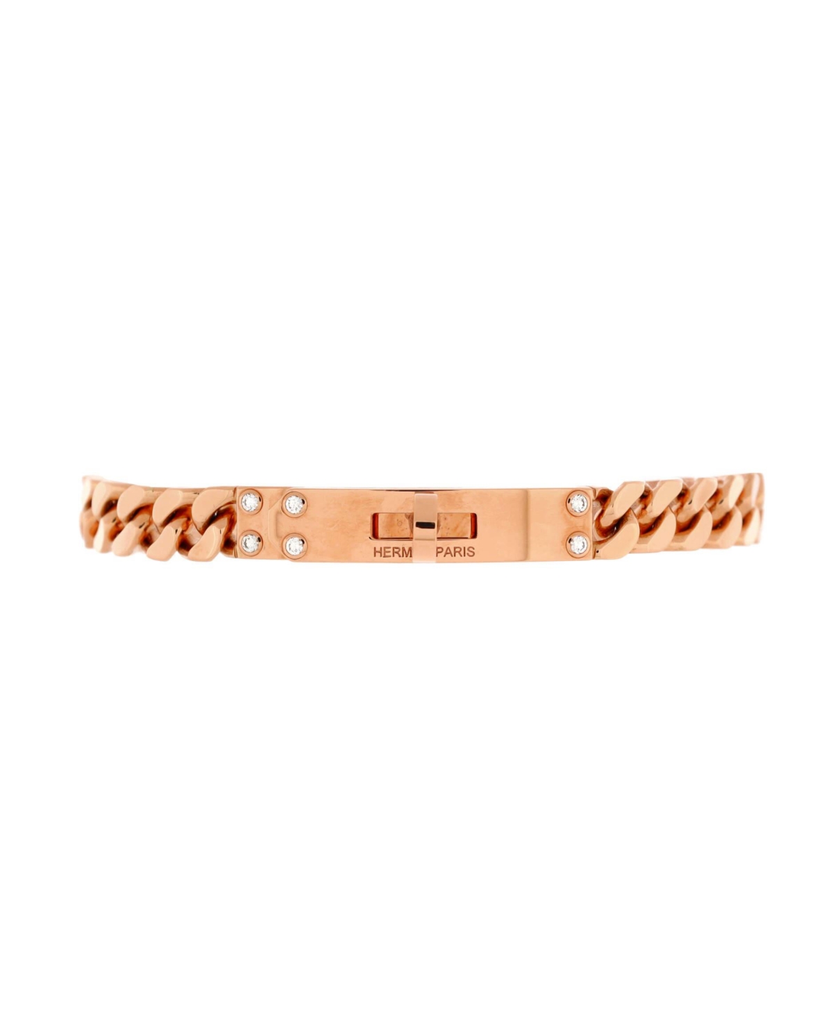 Click here for Pre-Owned HERMES Kelly Gourmette Bracelet - 18k ro... prices