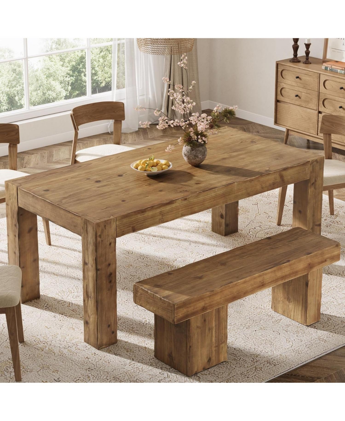 Click here for Tribesigns Solid Wood Dining Table for 6  Farmhous... prices