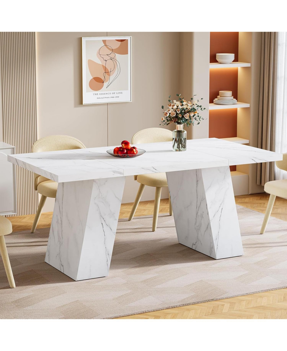 Click here for Tribesigns 63" Modern Dining Table for 6  Fau... prices