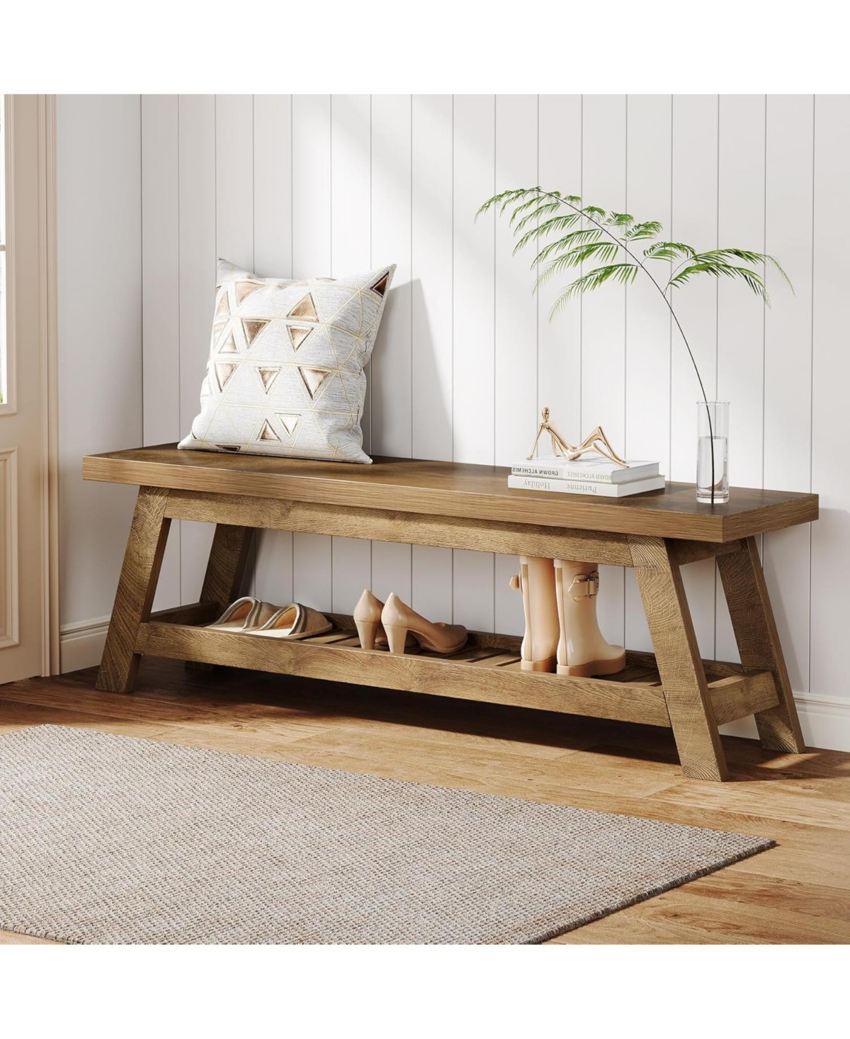 Click here for Tribesigns 55" Wood Entryway Bench with Shoe... prices