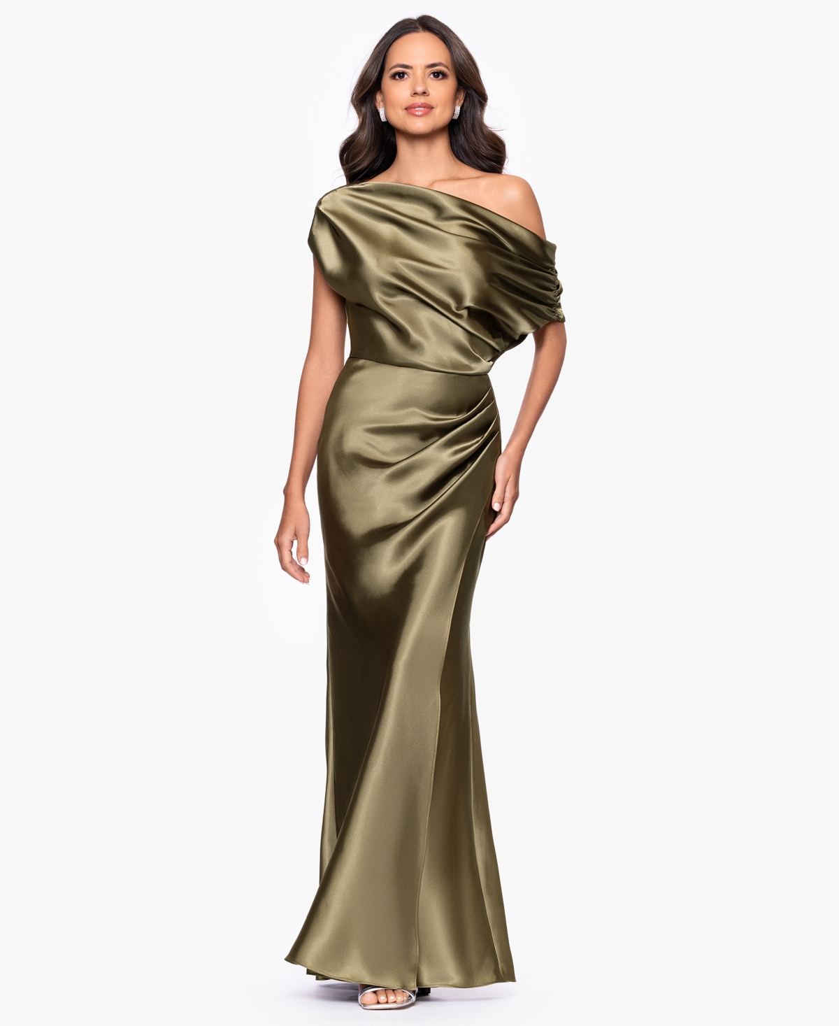 Click here for Betsy & Adam Womens Off-The-Shoulder Long Dress -... prices