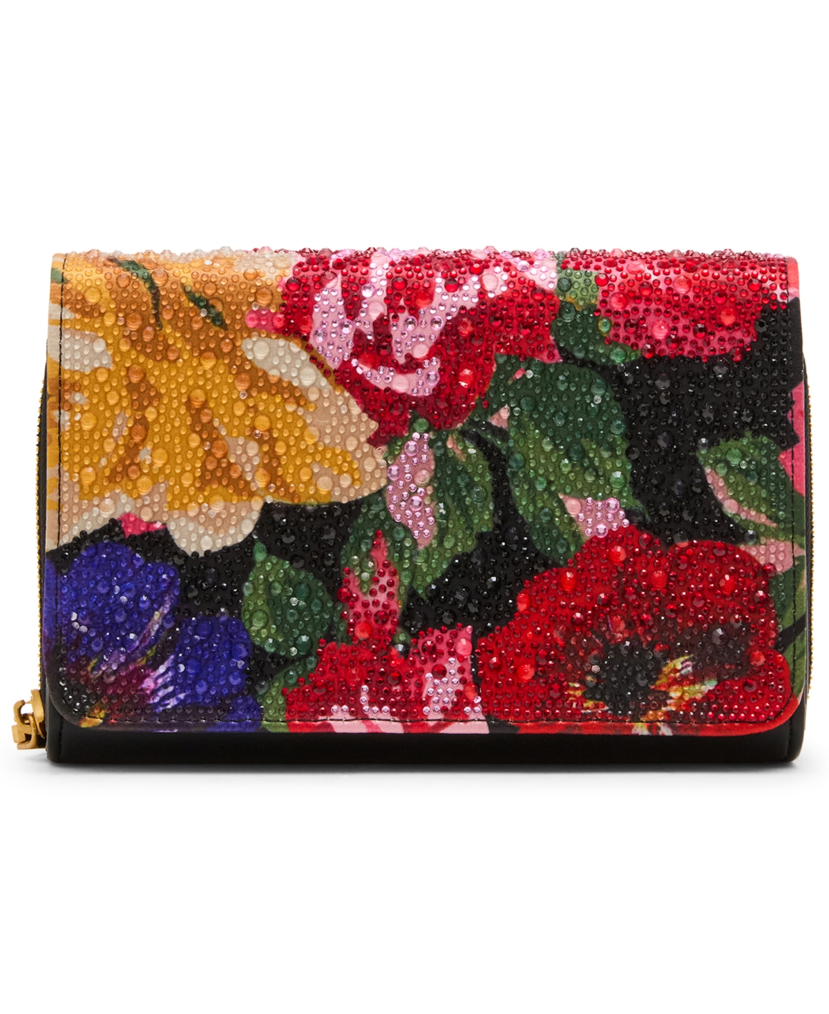 Click here for Betsey Johnson Hearts Wallet Crossbody - Black Flo... prices