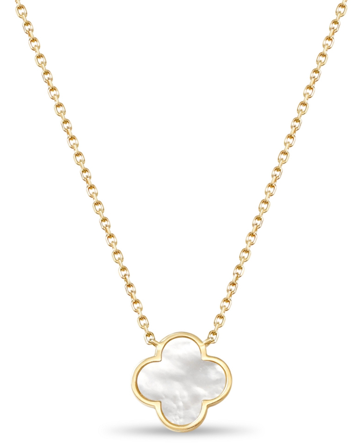 Click here for Devata Mother of Pearl Clover Chain Necklace in 14... prices