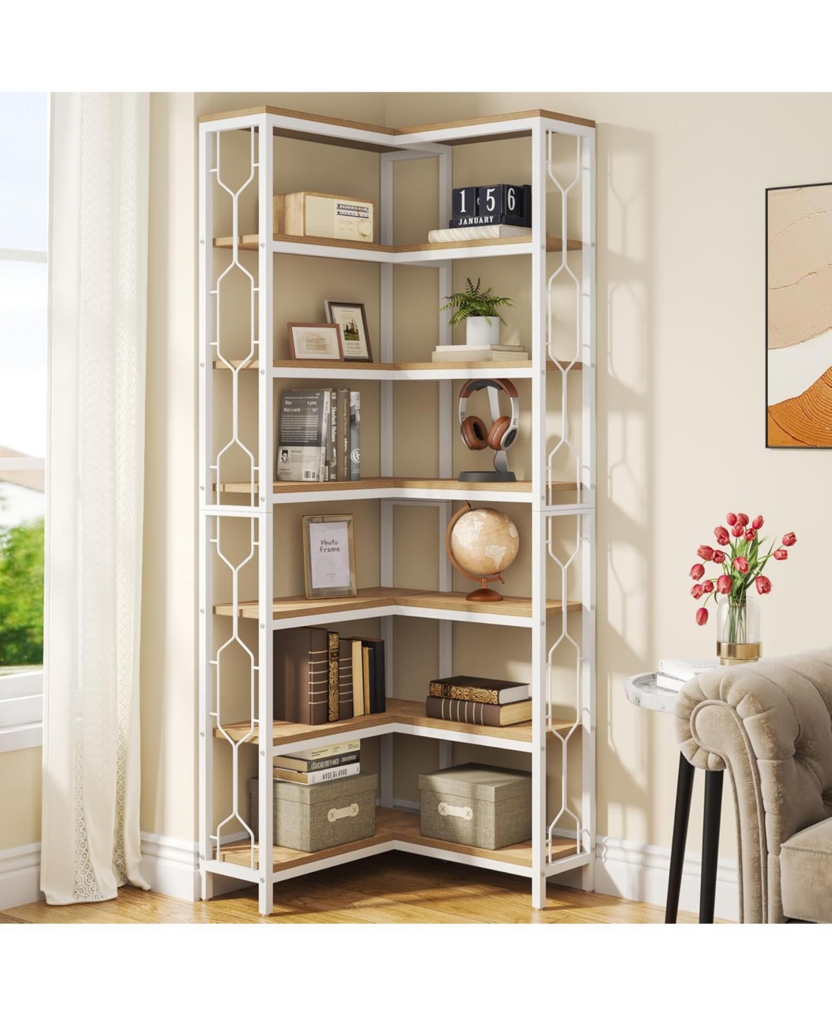 Click here for Tribesigns Corner Shelf  7-Tier Industrial Corner... prices