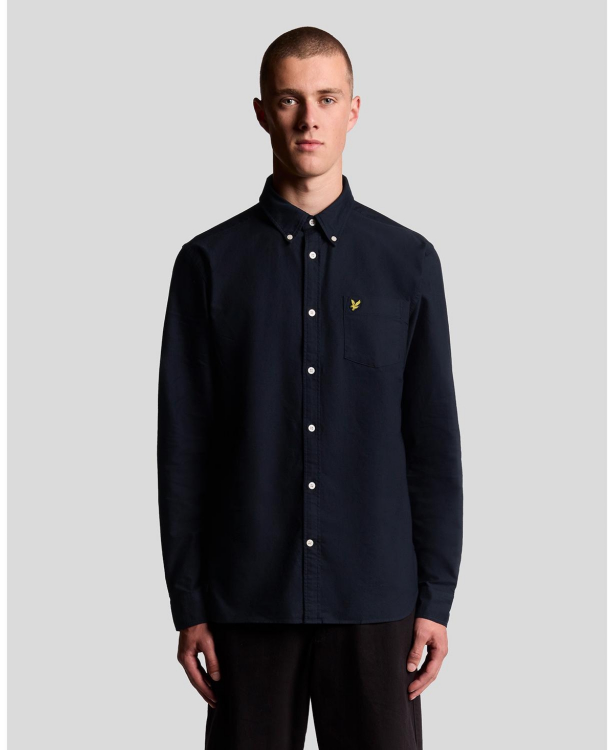Click here for Lyle & Scott Mens Plain Oxford Shirt - Dark navy prices