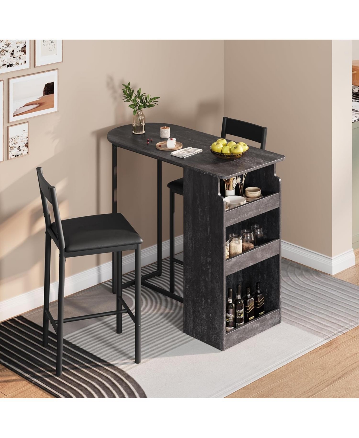 Click here for Garvee Stylish 3-Piece Pub Table and Chairs Set fo... prices