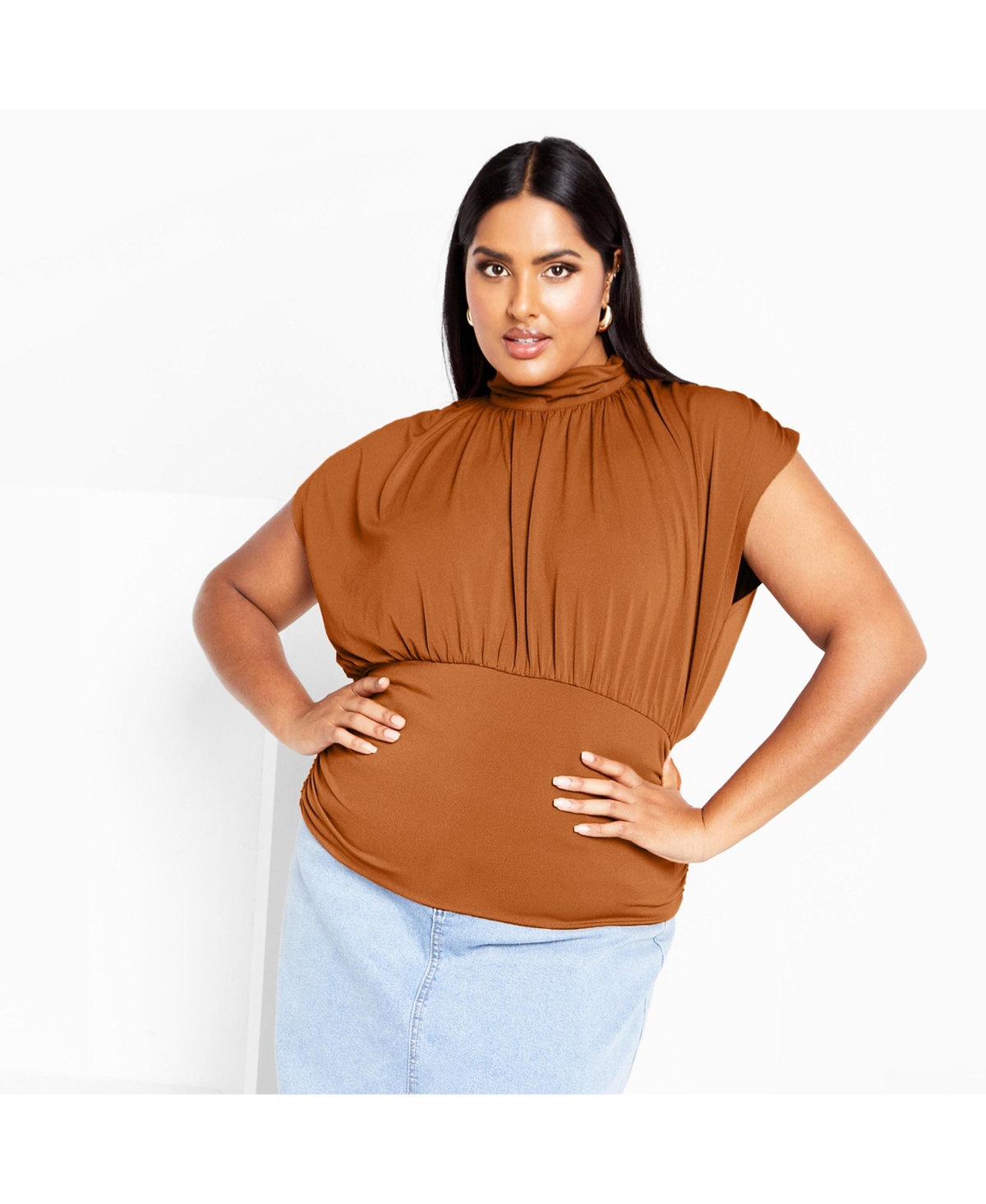 Click here for City Chic Womens Kay Top - Toffee prices