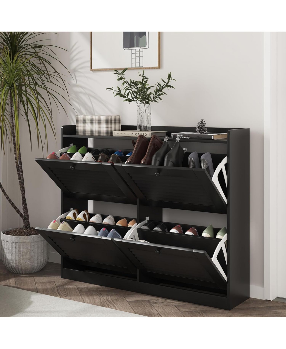 Click here for gaomon Large 4-Drawer Shoe Cabinet  Narrow Hidden... prices