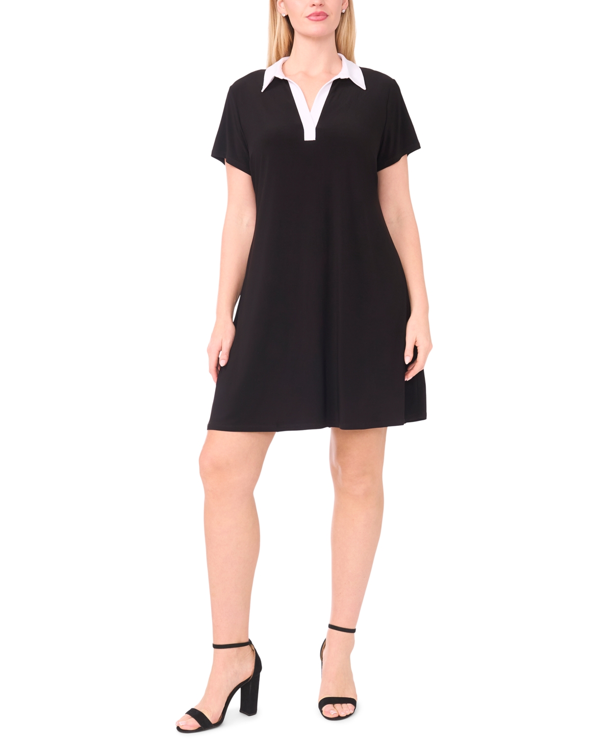 Click here for Msk Plus Size Shirt Collared Shift Dress - Black prices