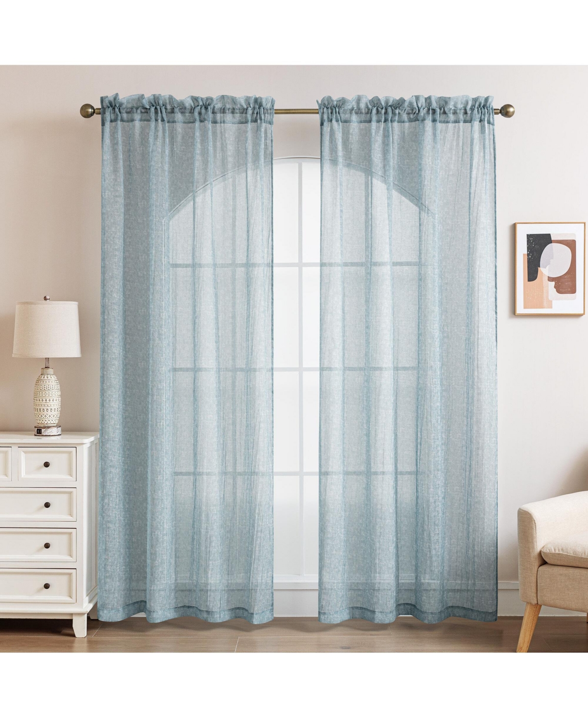 Click here for Awesome Home Crinkle Textured Semi-Sheer Rod Pocke... prices