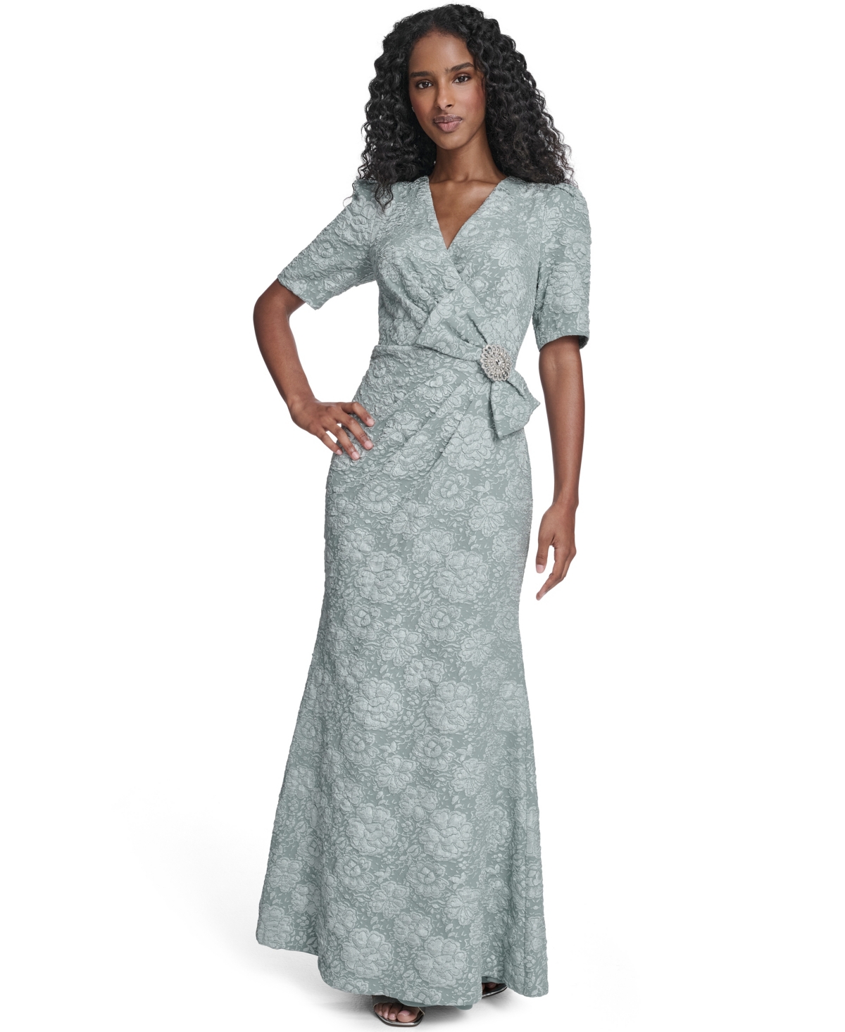 Click here for Jessica Howard Womens V-Neck Bow Detail Faux Wrap... prices