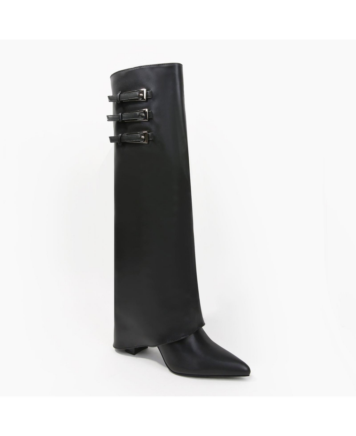 Click here for Berness Antonia Foldover Knee-High Boots - Black prices