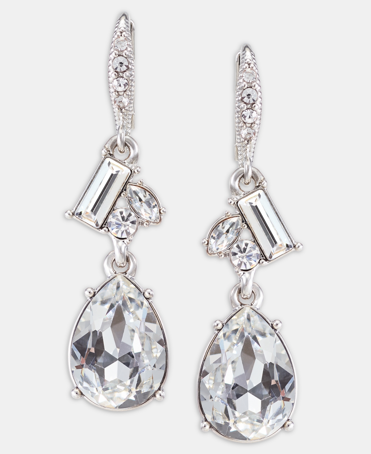 Click here for Givenchy Crystal Cluster Drop Earrings - Silver prices