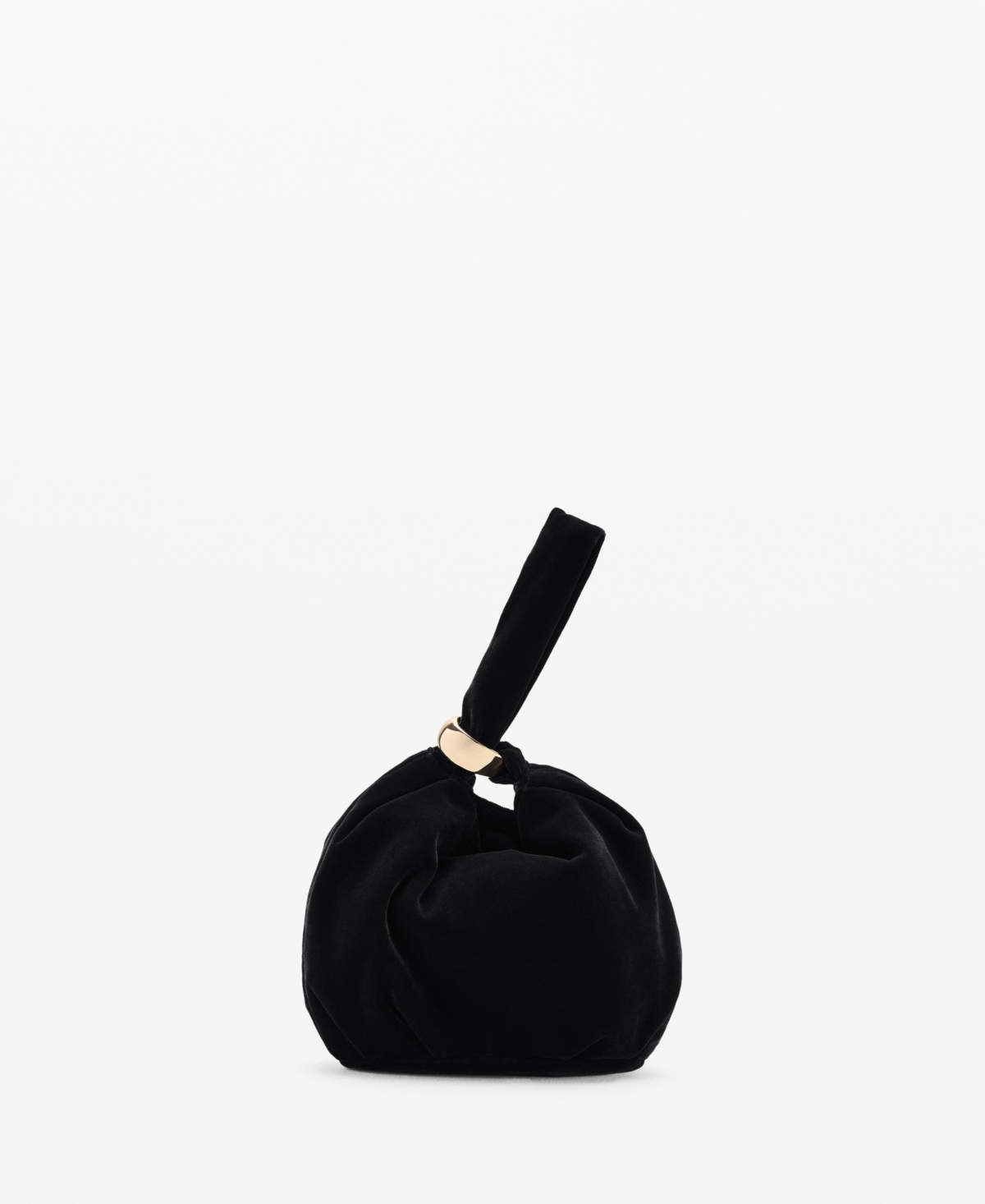 Click here for Mango Womens Metallic Detail Velvet Handbag - Blac... prices