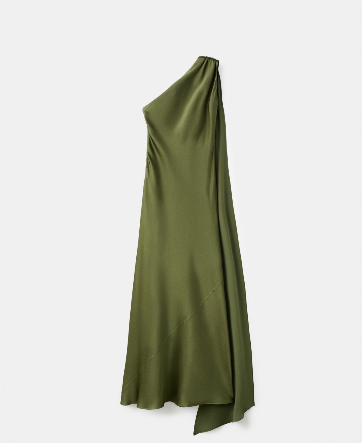 Click here for Mango Womens Asymmetrical Bow-Neck Dress - Olive G... prices