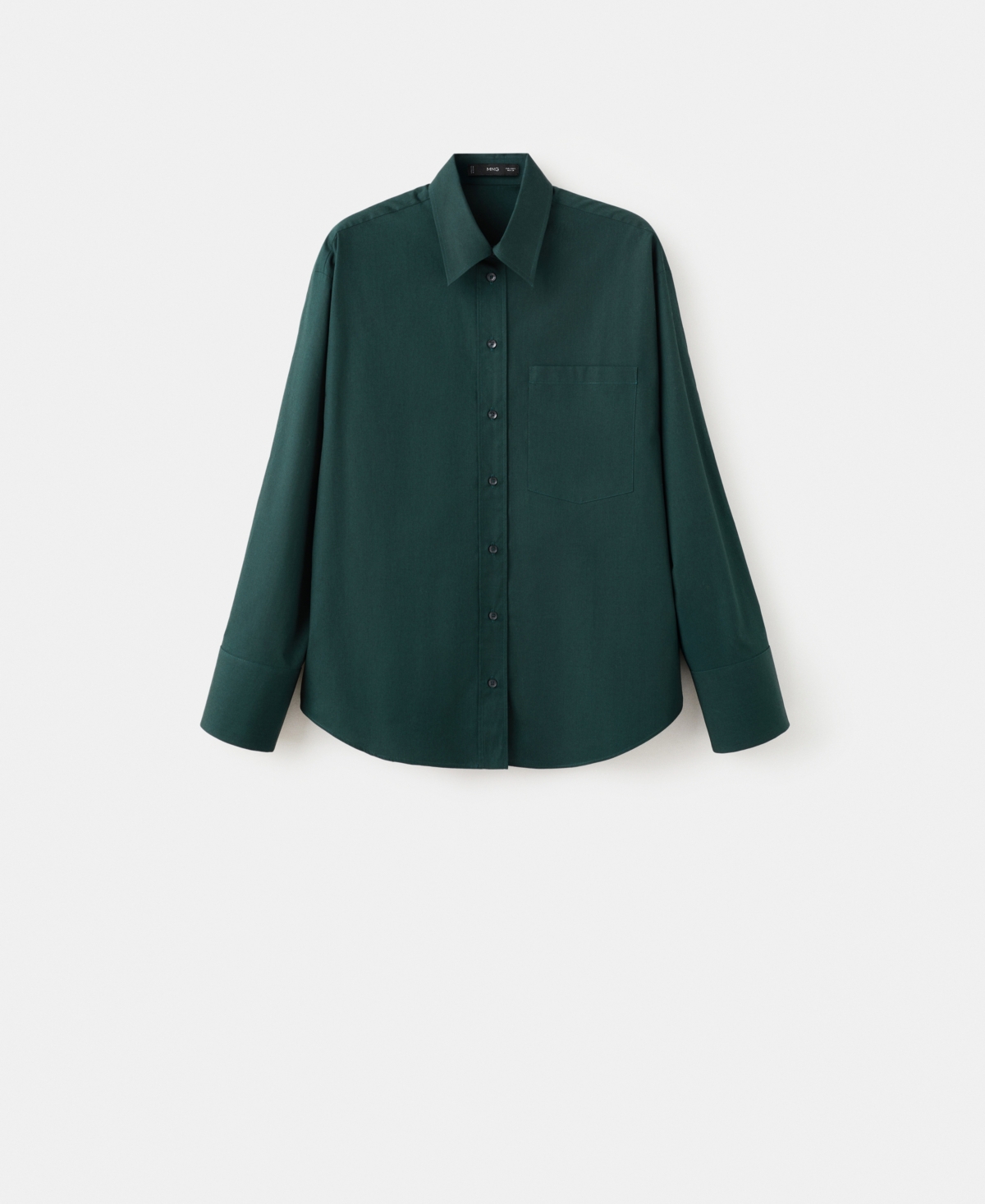 Click here for Mango Womens Pocket Oversize Shirt - Green prices