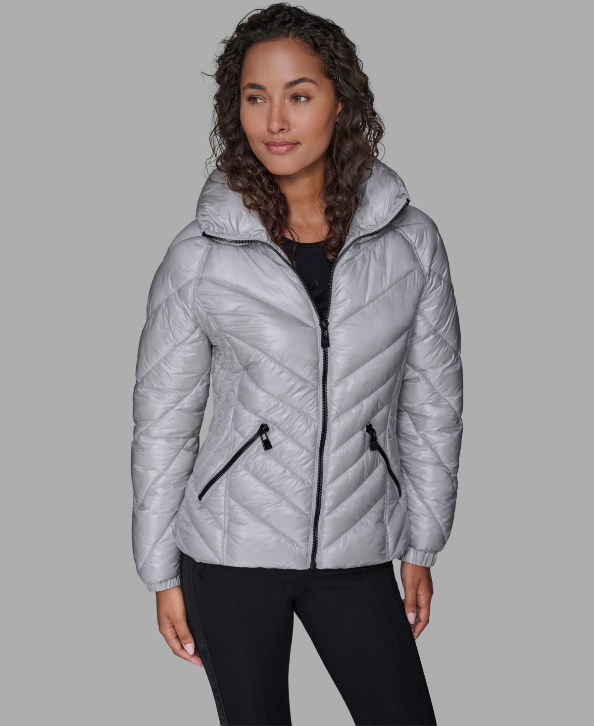 Click here for Karl Lagerfeld Paris Womens Pillow-Collar Puffer C... prices