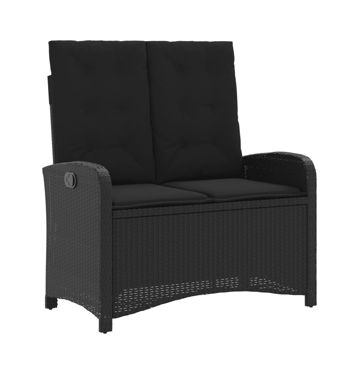 Click here for vidaXL Reclining Patio Bench with Cushions Black P... prices