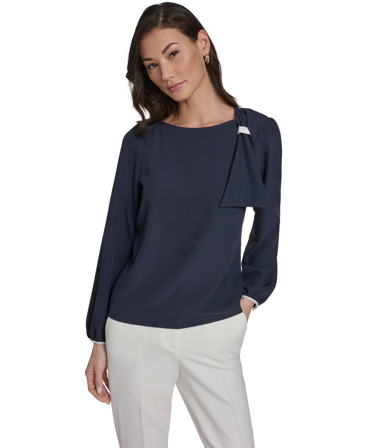 Click here for Tommy Hilfiger Womens Long-Sleeve Side Tie Top - M... prices