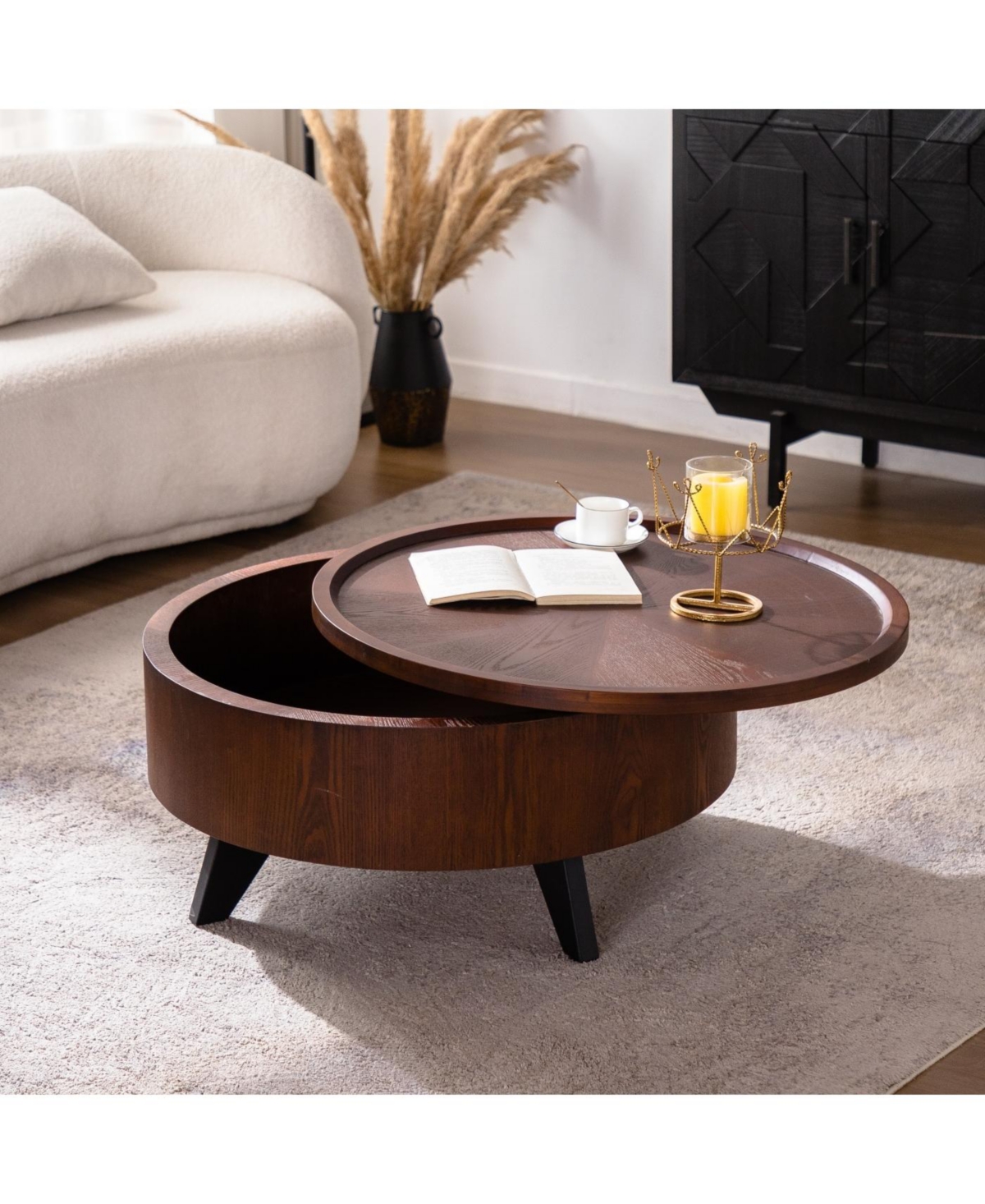 Click here for Streamdale Furniture Round Coffee Table with Hidde... prices