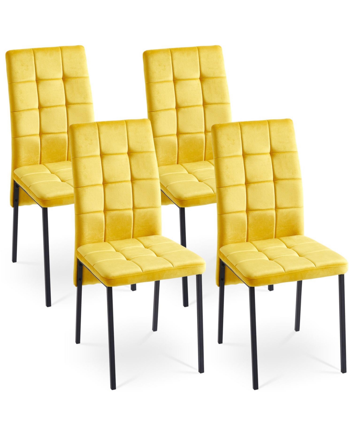 Click here for Streamdale Furniture Yellow Velvet Nordic Dining C... prices