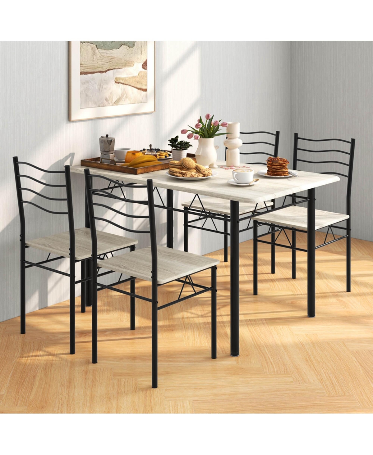 Click here for Costway 5 Piece Dining Table Set 29.5" with 4... prices