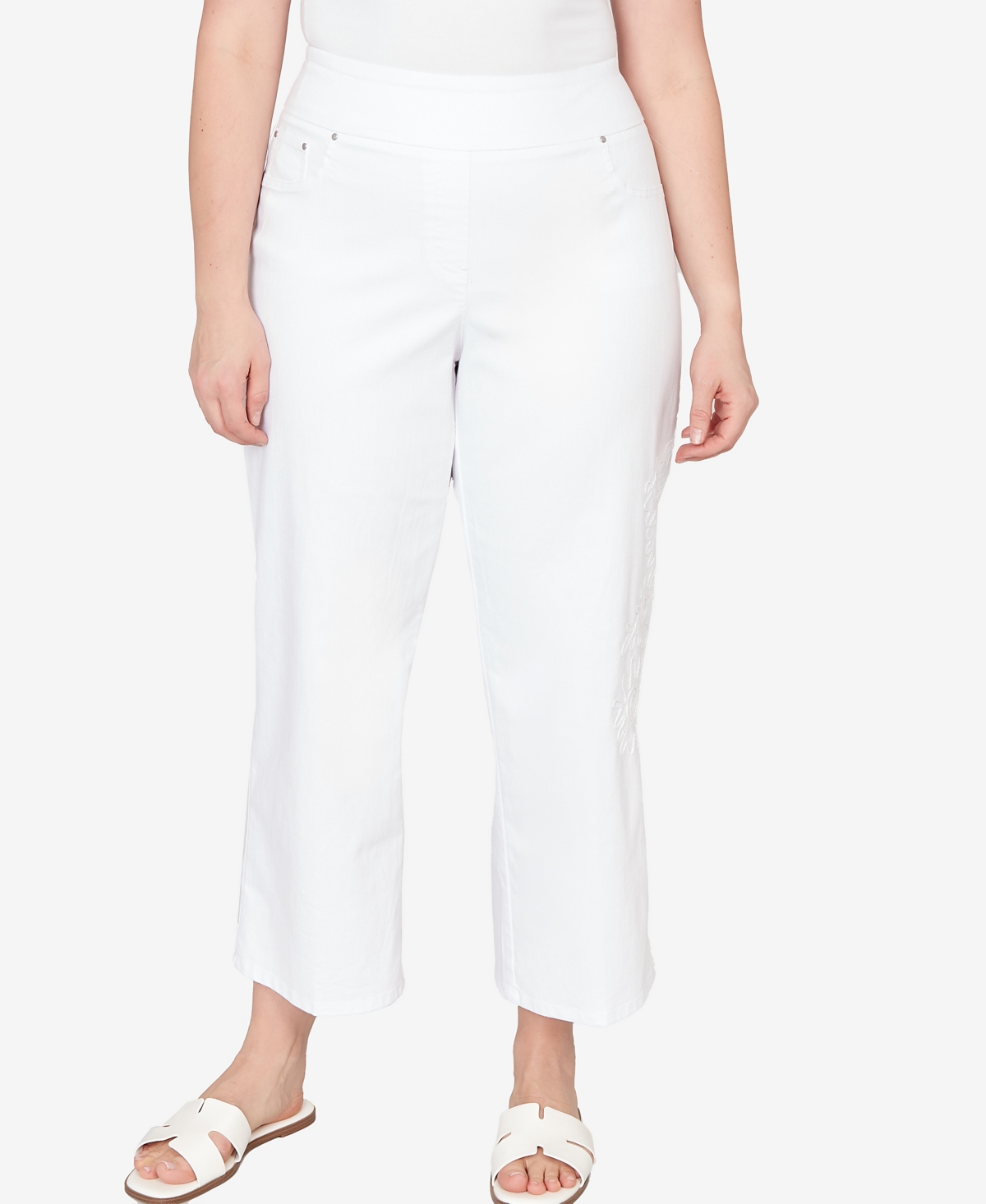 Click here for Ruby Rd. Plus Size Embroidered Stovepipe Pull On J... prices