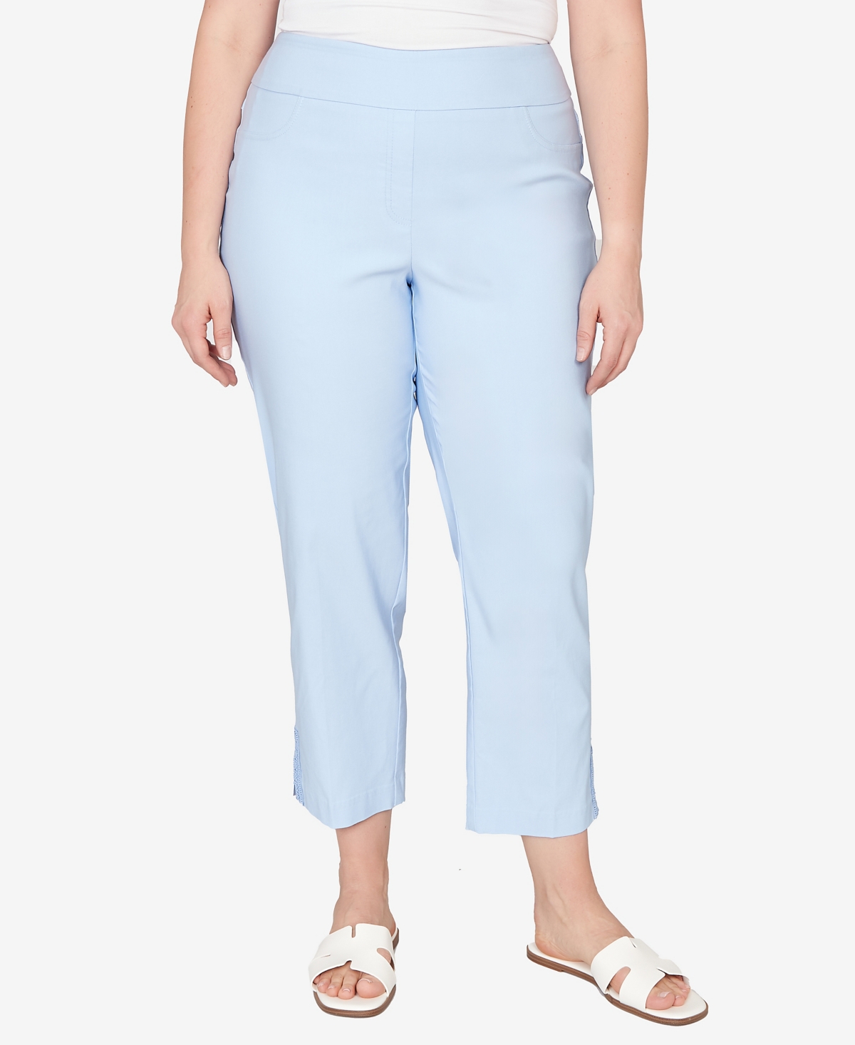 Click here for Ruby Rd. Plus Size Lace Trim Pull On Silky Tech An... prices