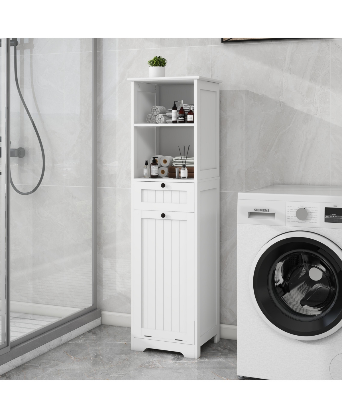 Click here for Lovmor Laundry Sorter Cabinet with Double Storage... prices