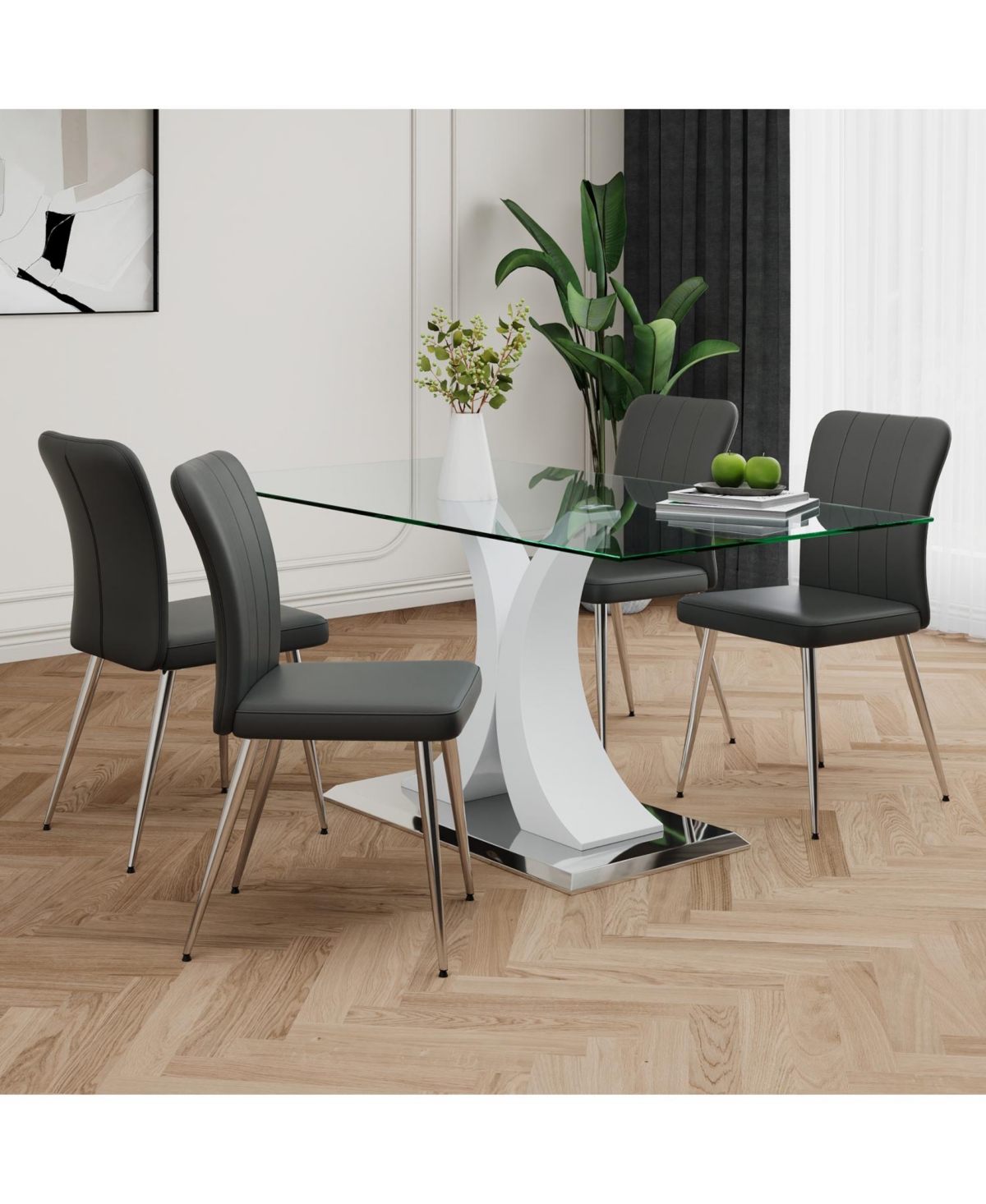 Click here for Streamdale Furniture Modern Glass Table & Charcoal... prices