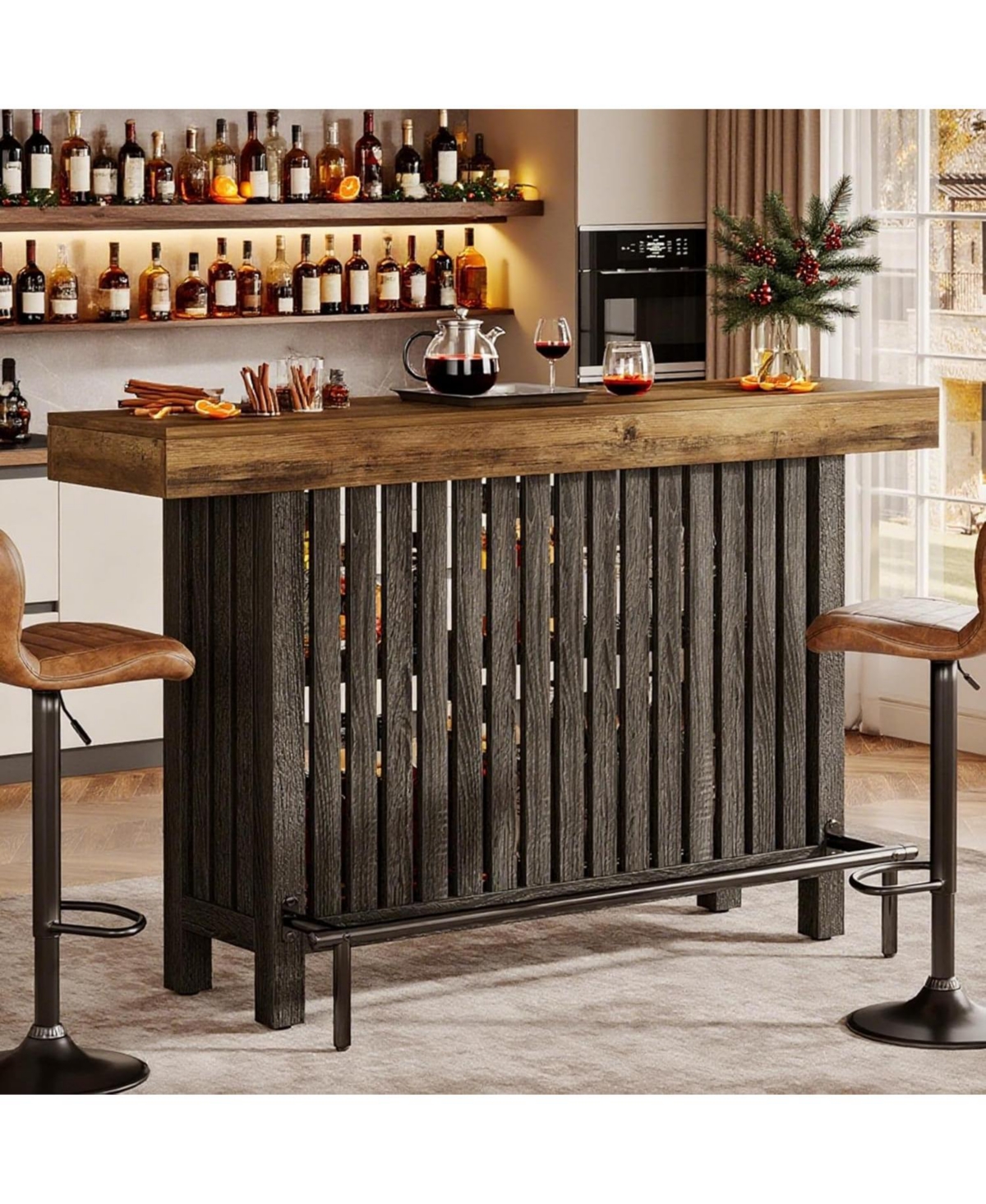Click here for Tribesigns 63-Inch Large Home Bar Unit  Modern 2-T... prices