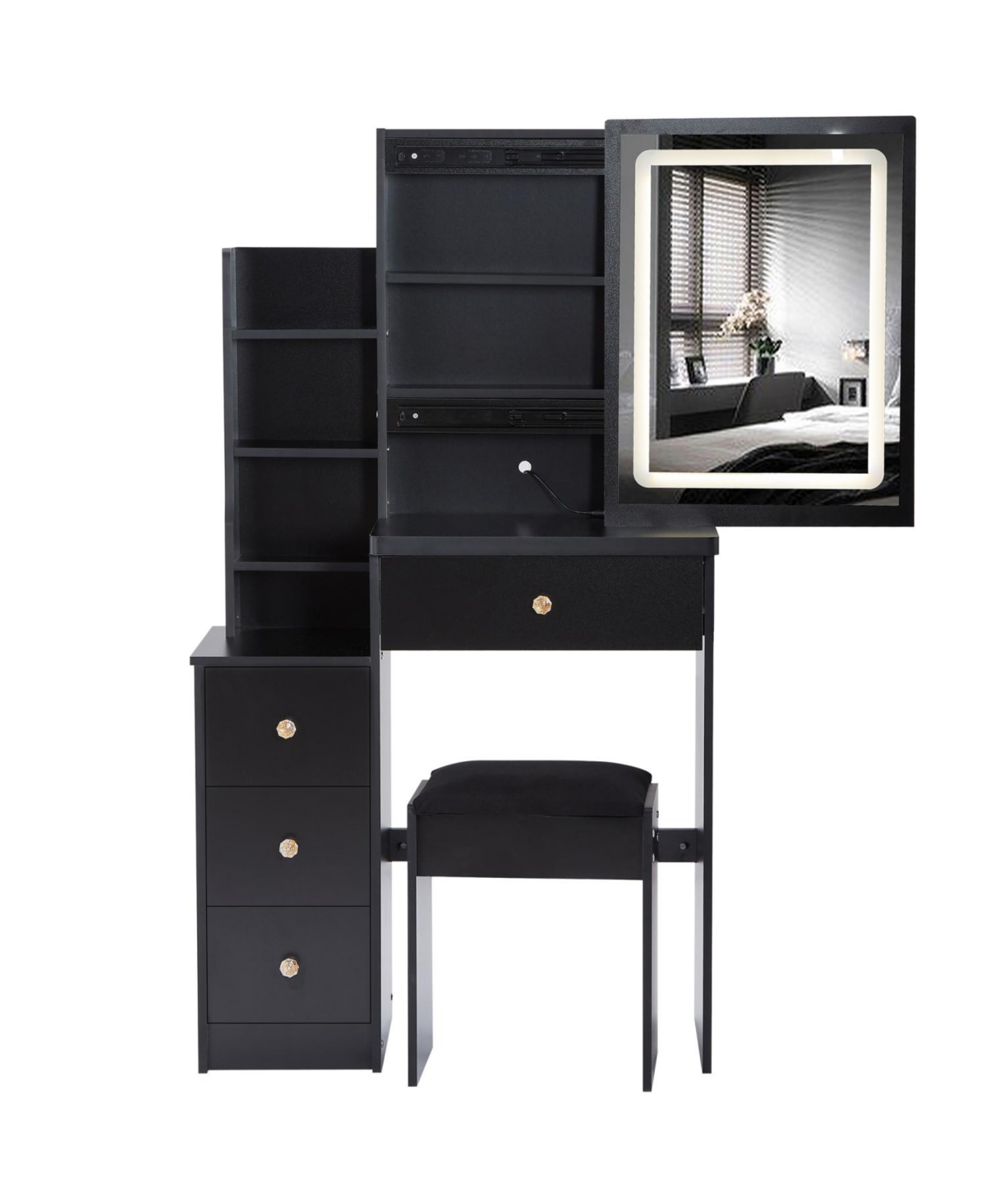 Click here for Streamdale Compact Nightstand Vanity with Led Mirr... prices