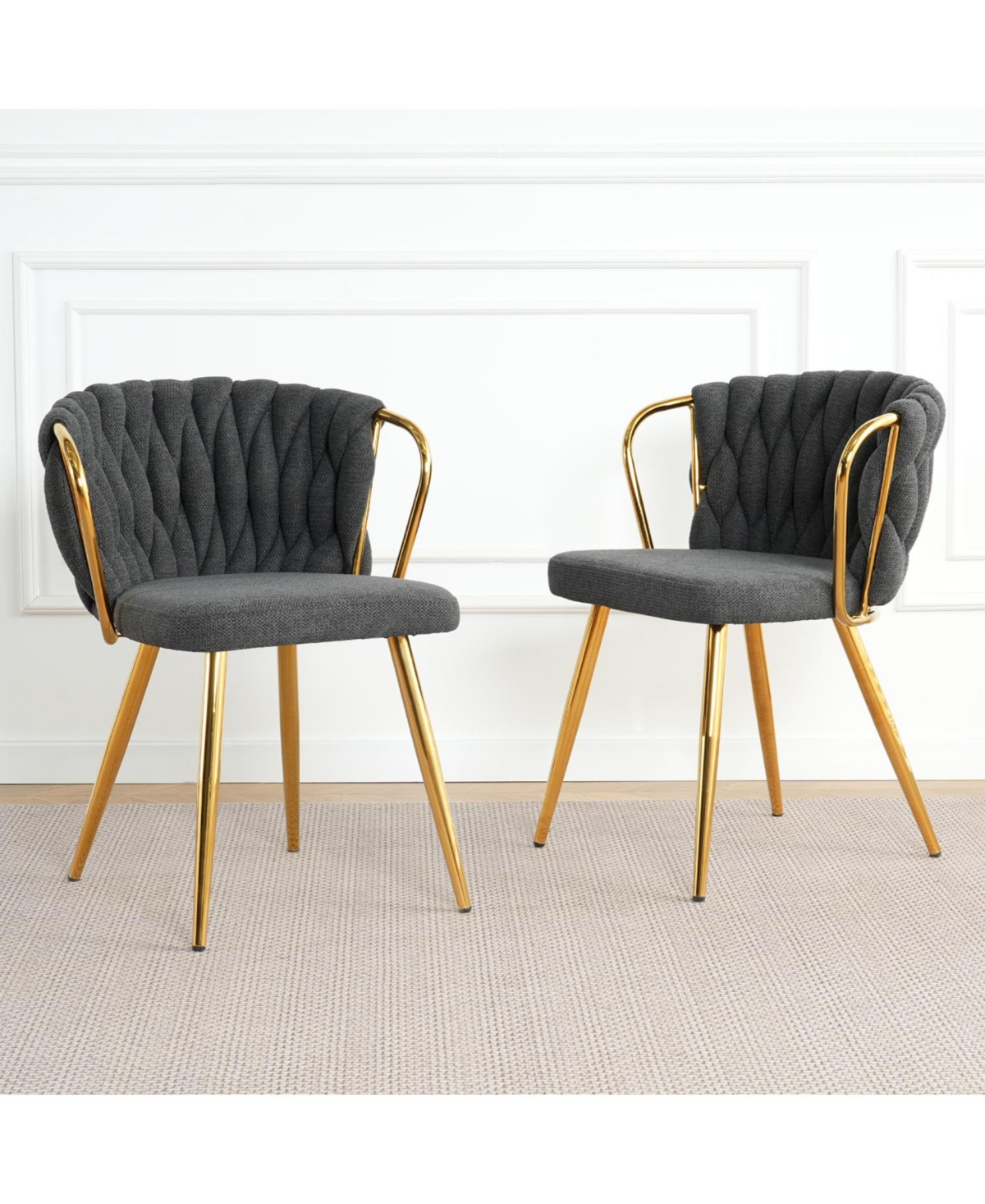 Click here for Streamdale Modern Grey Linen Dining Chair (Set of... prices