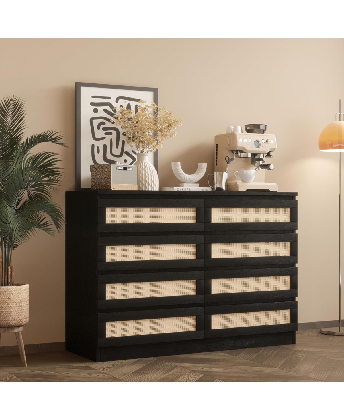 Click here for gaomon 8 Drawer Natural Dresser for Bedroom  Moder... prices
