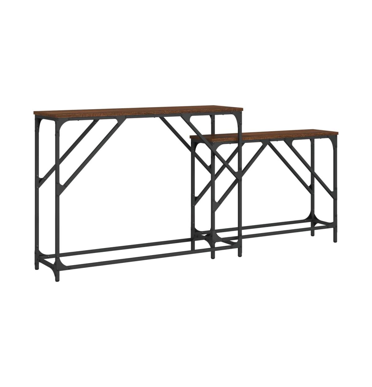 Click here for Nesting Console Table Brown Oak Engineered wood  M... prices