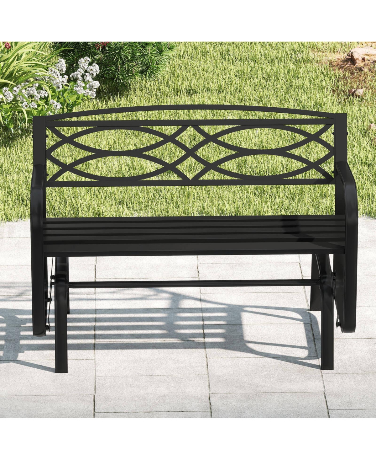 Click here for Costway 2-Person Outdoor Glider Bench with Metal F... prices