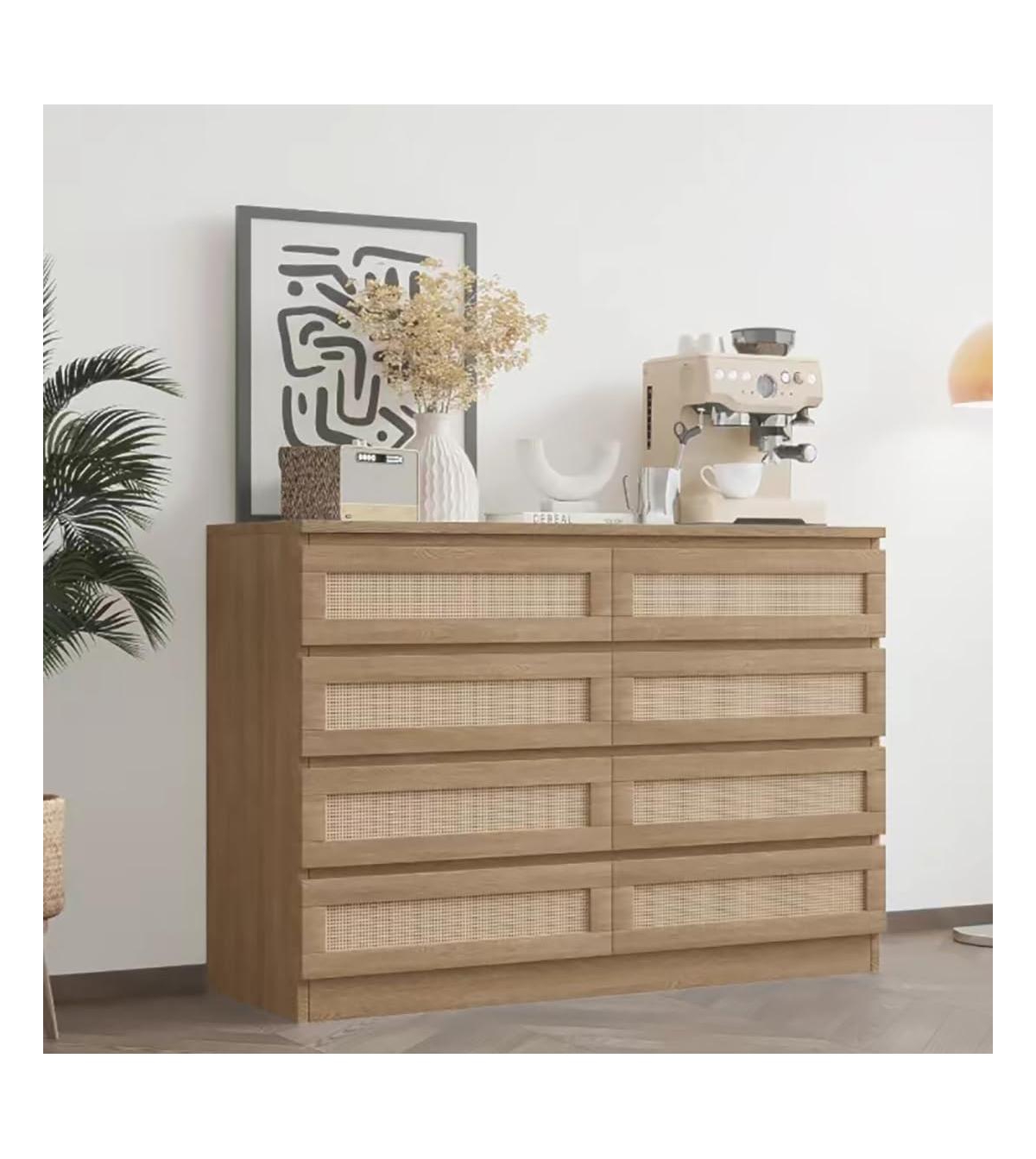 Click here for gaomon 8 Drawer Natural Dresser for Bedroom  Moder... prices
