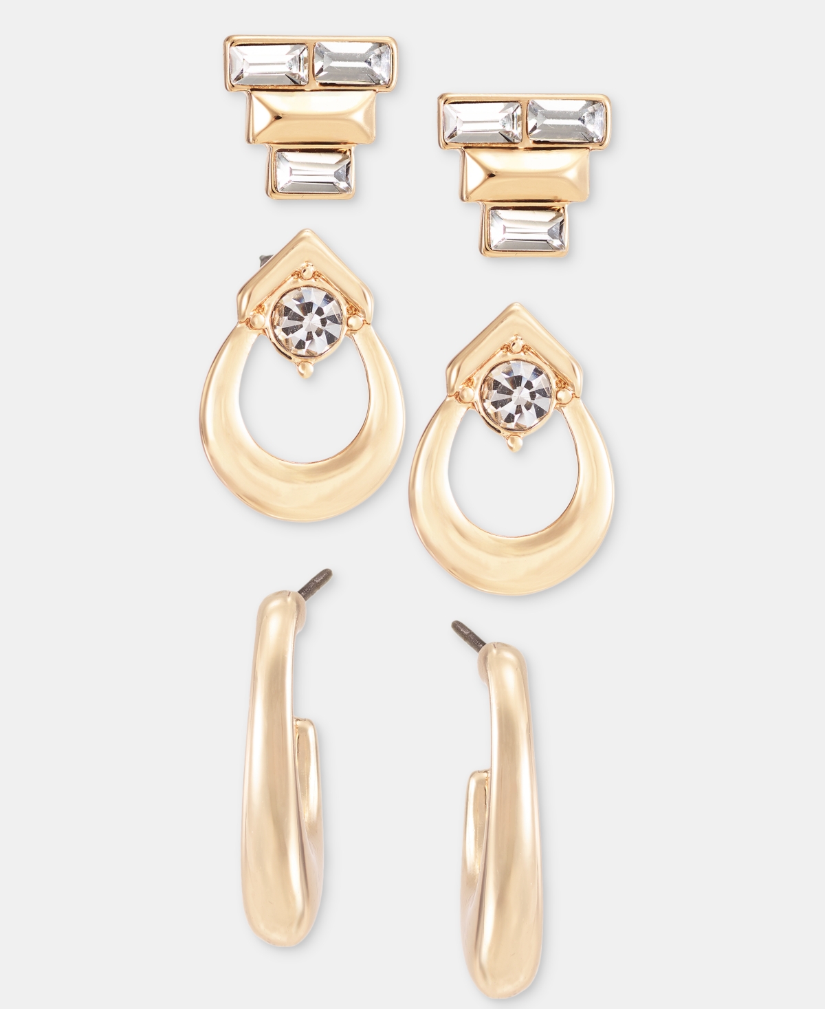 Click here for Anne Klein 3-Pc. Set Crystal Earrings - White prices