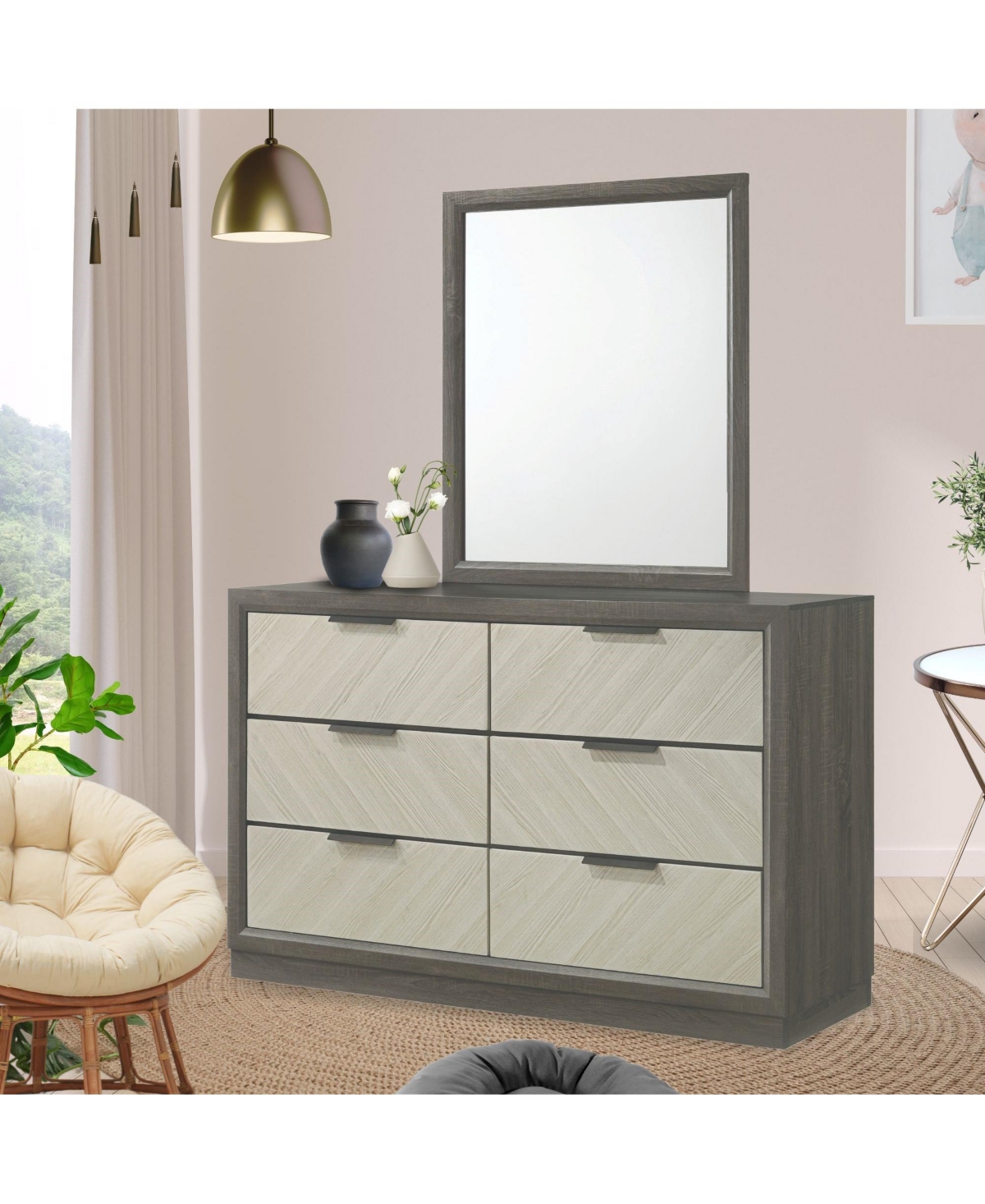 Click here for Kings Brand Furniture Visalia 6 Drawer Wooden Dres... prices