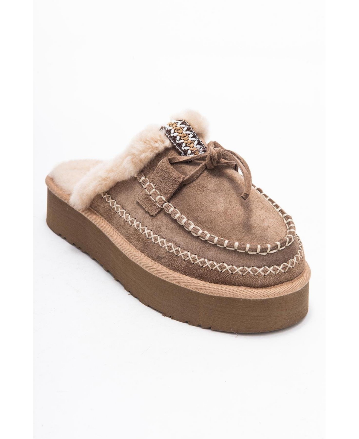 Click here for Forever & Always Shoes Yalina Leather Platform Moc... prices