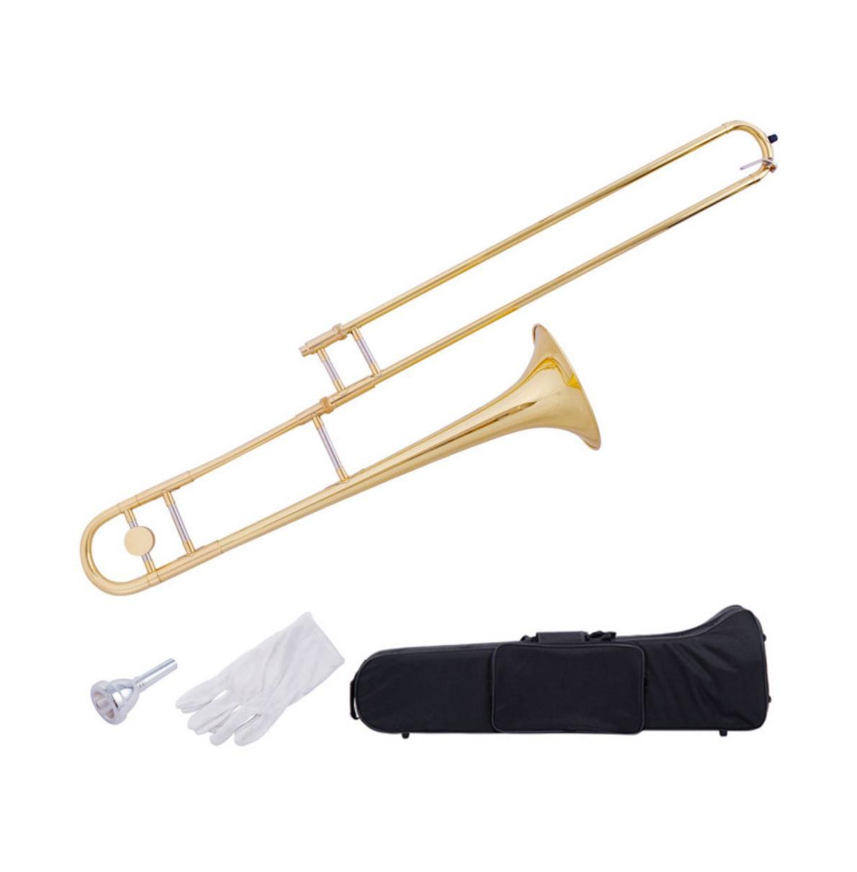 Click here for Hongge B Flat Brass Trombone with Mouthpiece - Gol... prices