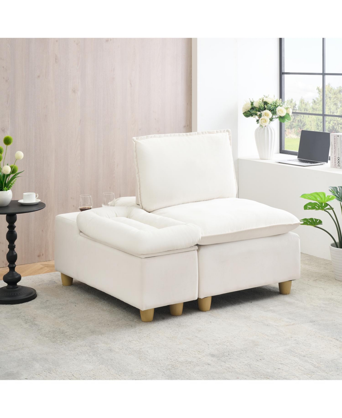 Click here for Streamdale Furniture Movable Velvet Sofa with Cup... prices