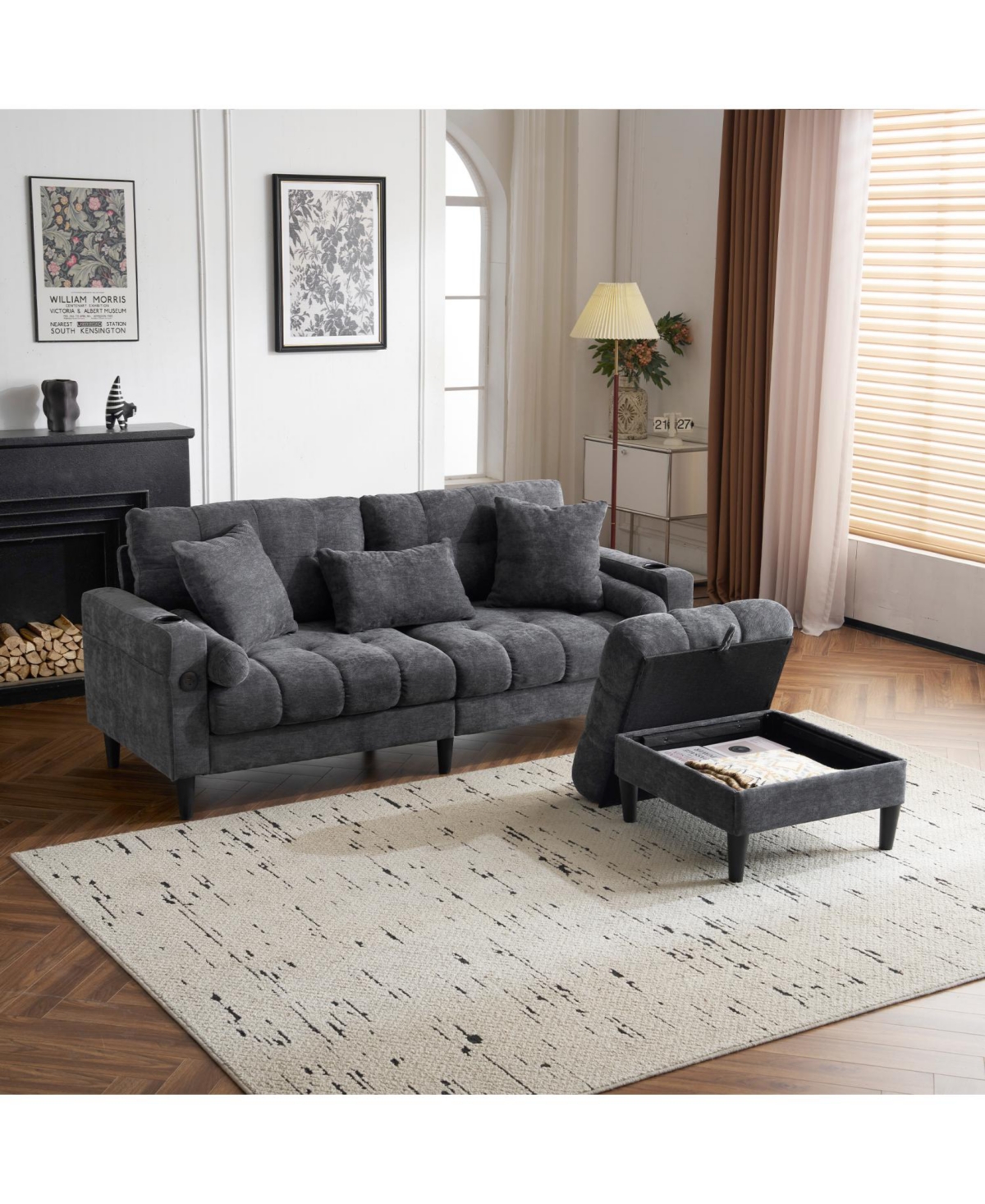 Click here for Streamdale Furniture3 Seat L-Shaped Chenille Sofa... prices