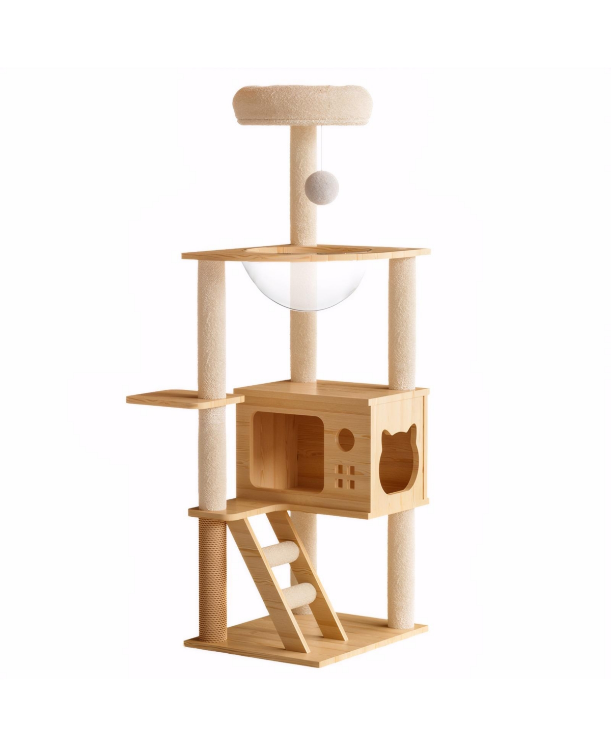 Click here for Zeus & Ruta 48.8 Modern Cat Tree Wood Tower Sisal... prices