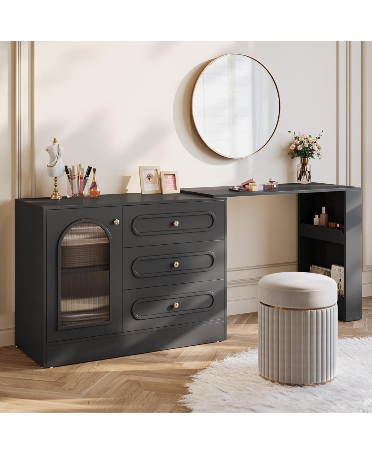 Click here for Tribesigns 78-Inch Vanity Desk 3 Drawers  with Rev... prices