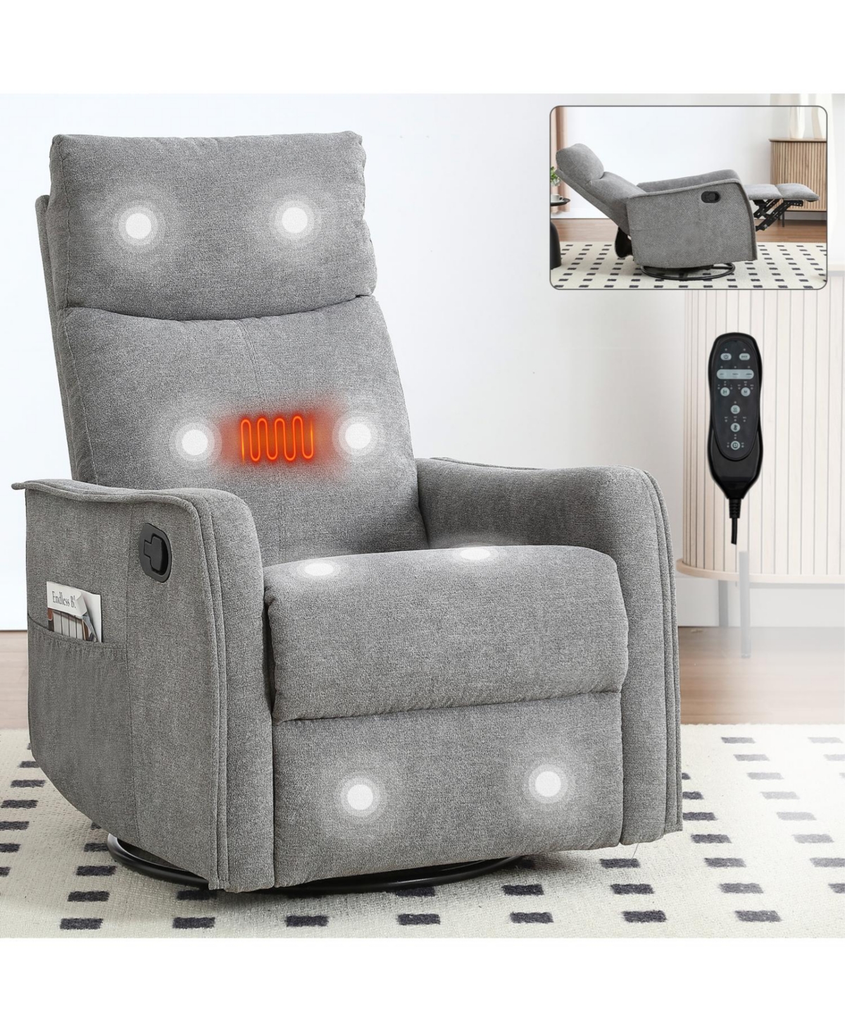 Click here for Streamdale Heat Massage Manual Recliner Chair with... prices
