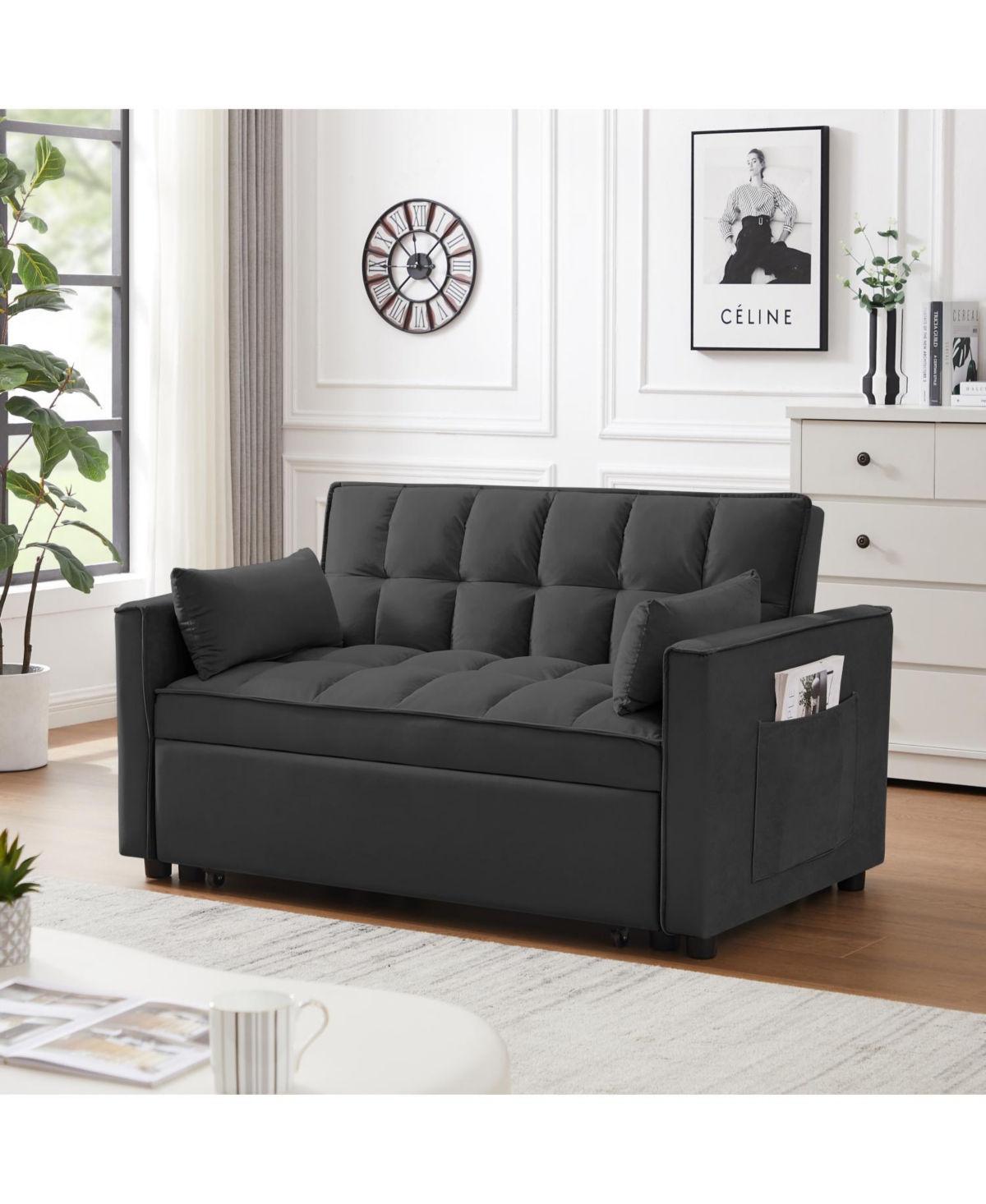 Click here for Streamdale Furniture Velvet Loveseat Futon Sofa Be... prices
