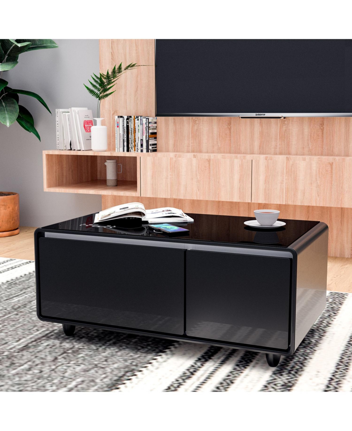 Click here for Streamdale Furniture Smart Coffee Table with Fridg... prices
