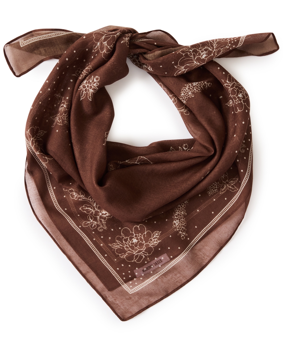 Click here for Steve Madden Floral Bandana Square Scarf - Brown prices