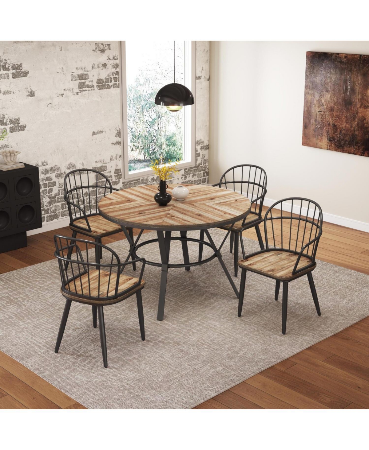 Click here for Streamdale Furniture Industrial Birch 5-Piece Dini... prices